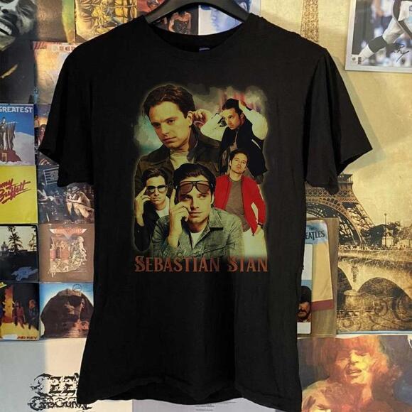 Shirts | Sebastian Stan Unisex Black Tshirt | Poshmark